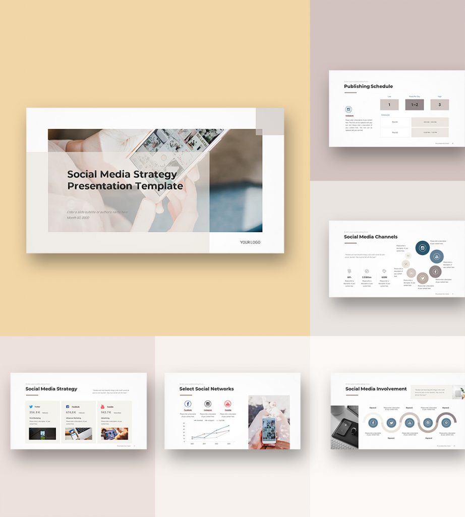 Social Media Marketing Presentation Template | 109 Editable Slides